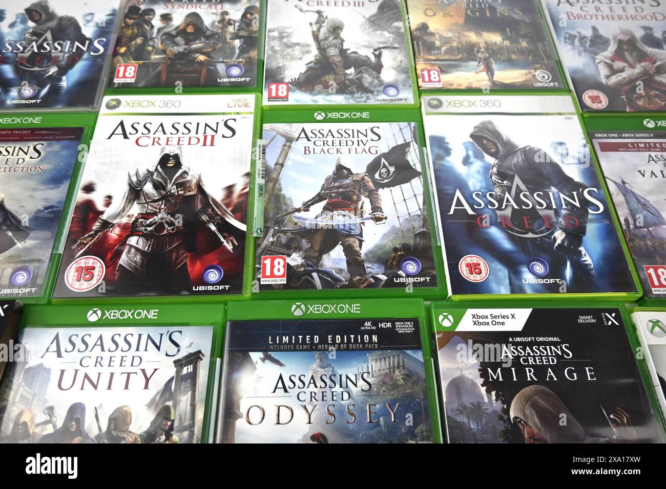 Assassin’s Creed video games collection – Wales, UK – 19 May 2024 Stock ...