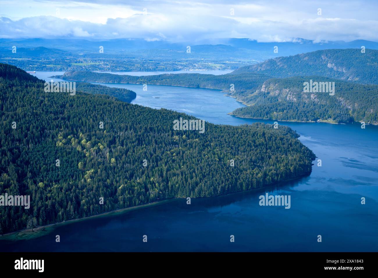 An aerial view from Mount Maxwell, Salt Spring Island, BC Canada Stock ...
