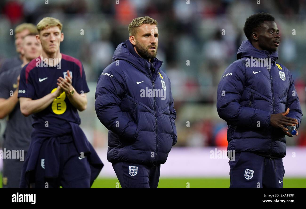 England's Luke Shaw following an international friendly at St. James ...