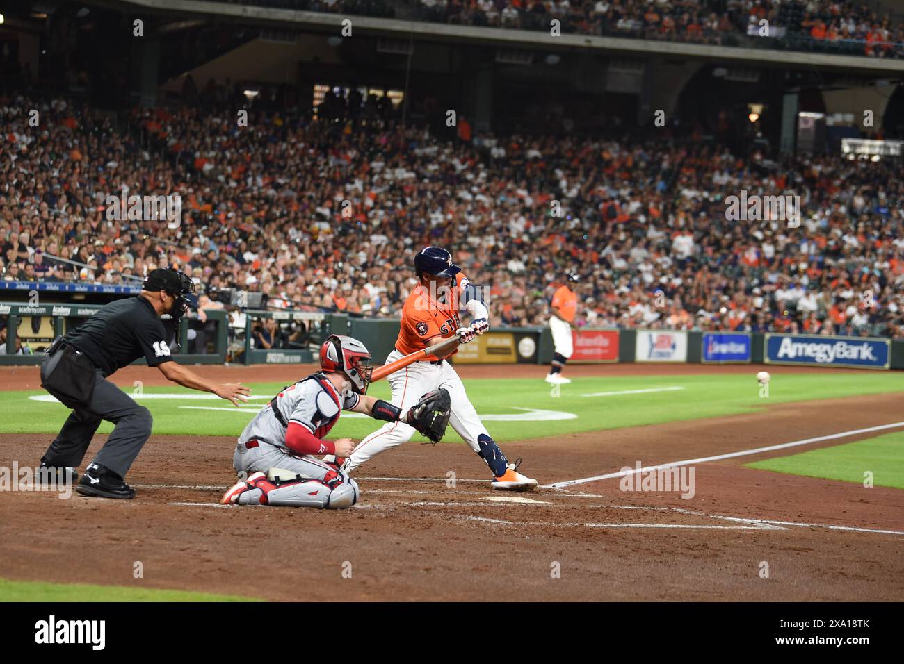 Houston Astros outfielder Chas McCormick (20) batting during the MLB baseball game between the ...