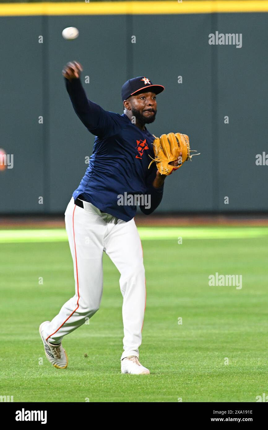Houston Astros pitcher Alex Speas (64) during the MLB baseball game ...
