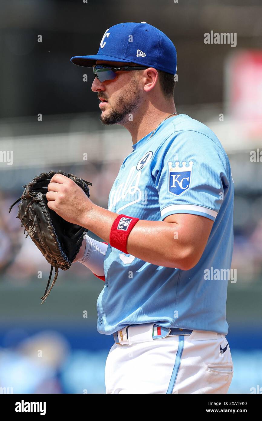 Kansas City, MO, USA. 2nd June, 2024. Kansas City Royals first baseman ...