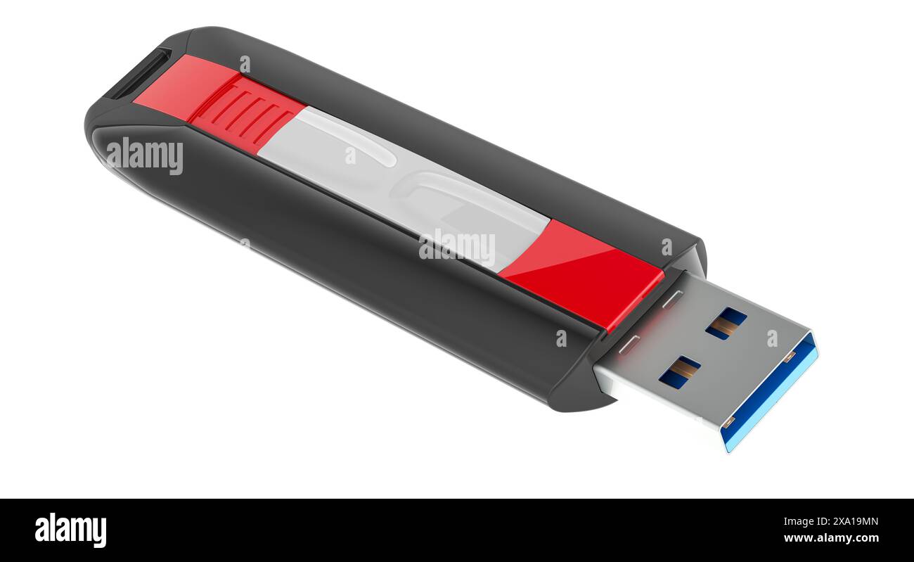USB flash drive, 3D rendering isolated on white background Stock Photo ...