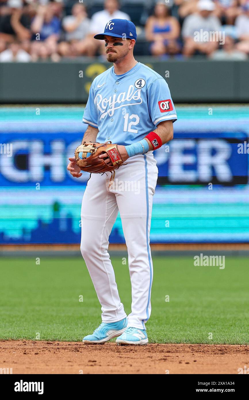 Kansas City, MO, USA. 2nd June, 2024. Kansas City Royals second baseman ...