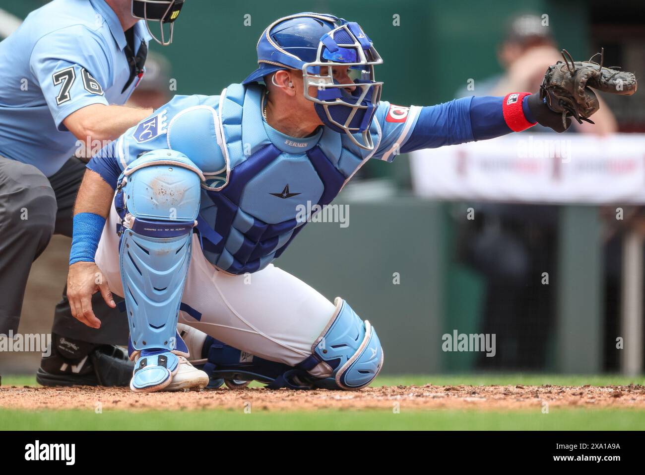Kansas City, MO, USA. 2nd June, 2024. Kansas City Royals catcher Freddy ...