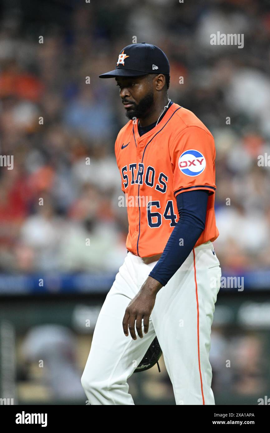 Houston Astros pitcher Alex Speas (64) during the MLB baseball game ...