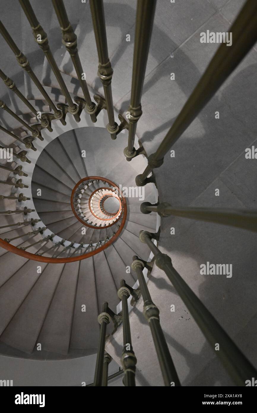 Freshly renovated staircase in the railway station Zurich vertical ...