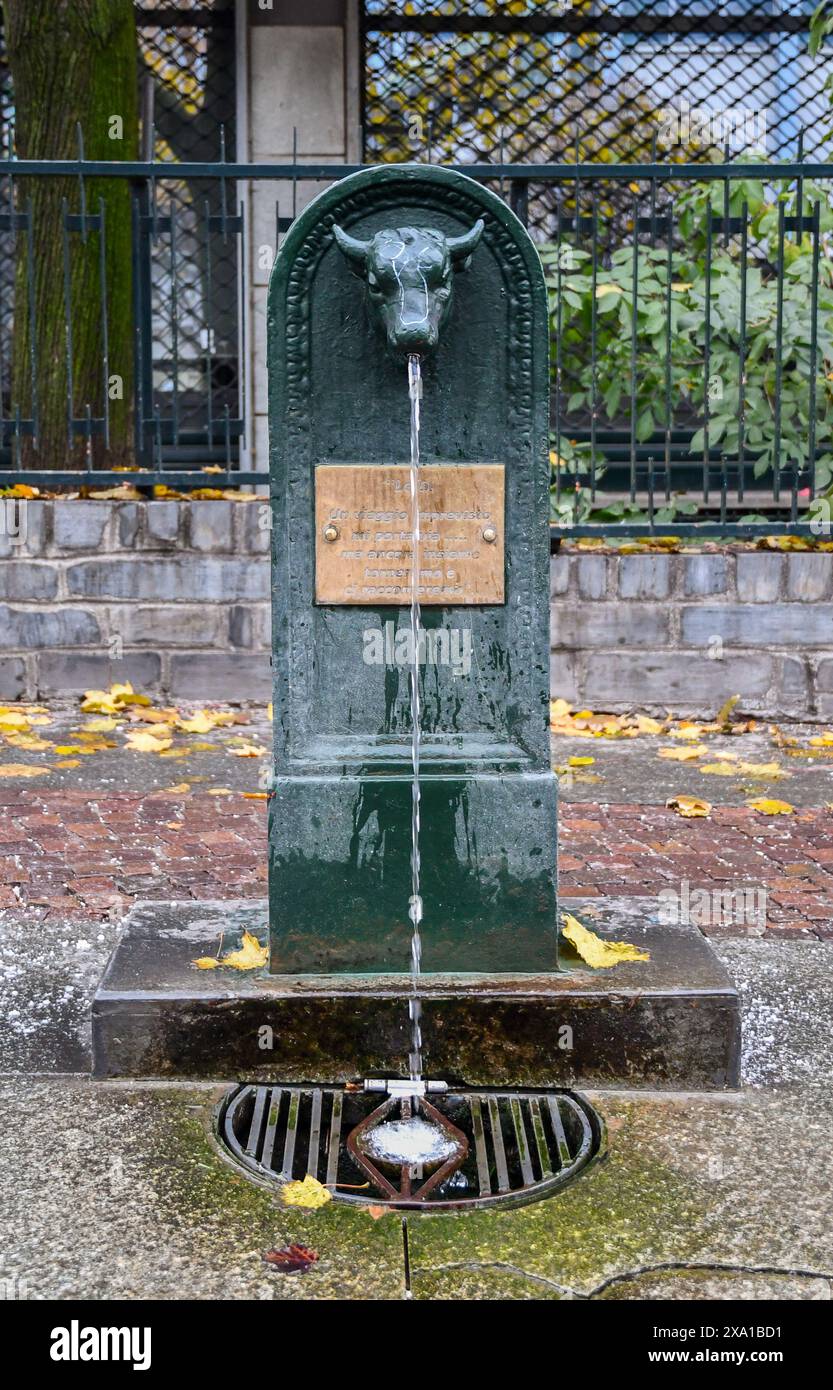 A Toret, typical public fountain and city symbol of Turin, with a ...