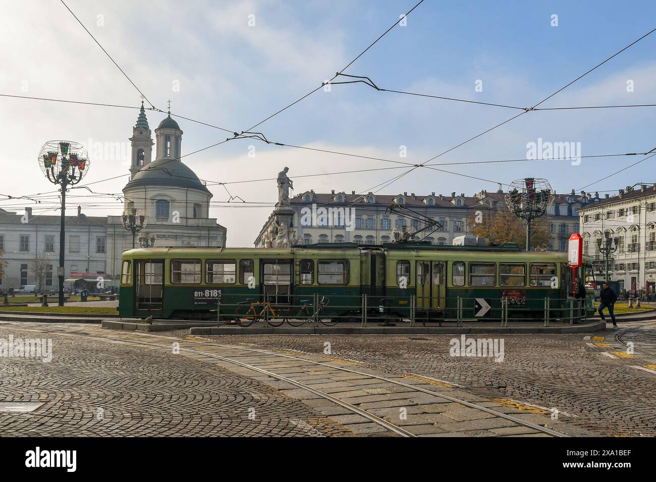 Historic tram line 7 in Piazza Carlo Emanuele II, better know as Piazza ...