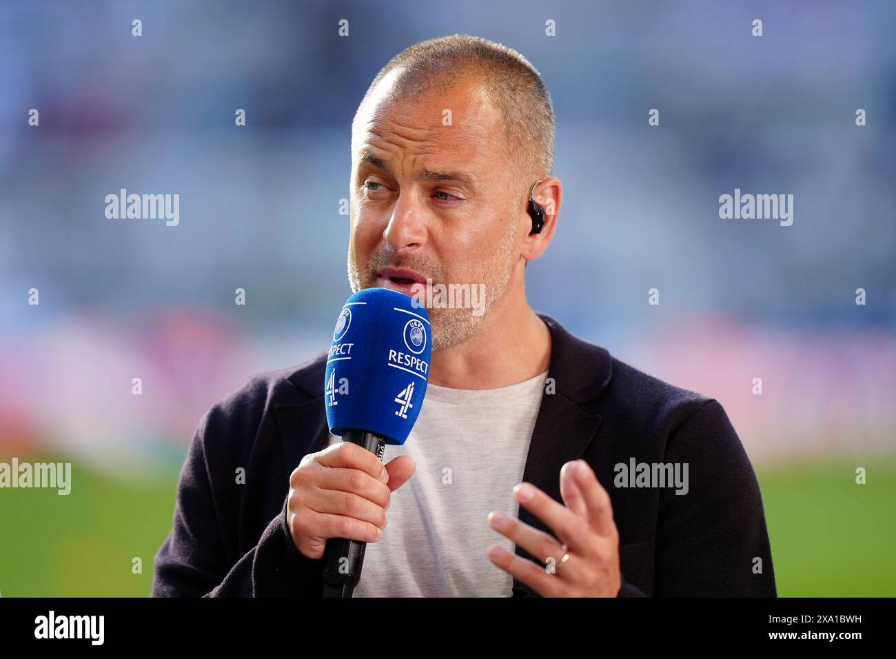 Pundit and former footballer Joe Cole during an international friendly ...