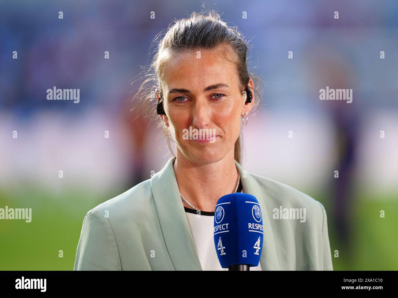 Pundit and former footballer Jill Scott during an international ...