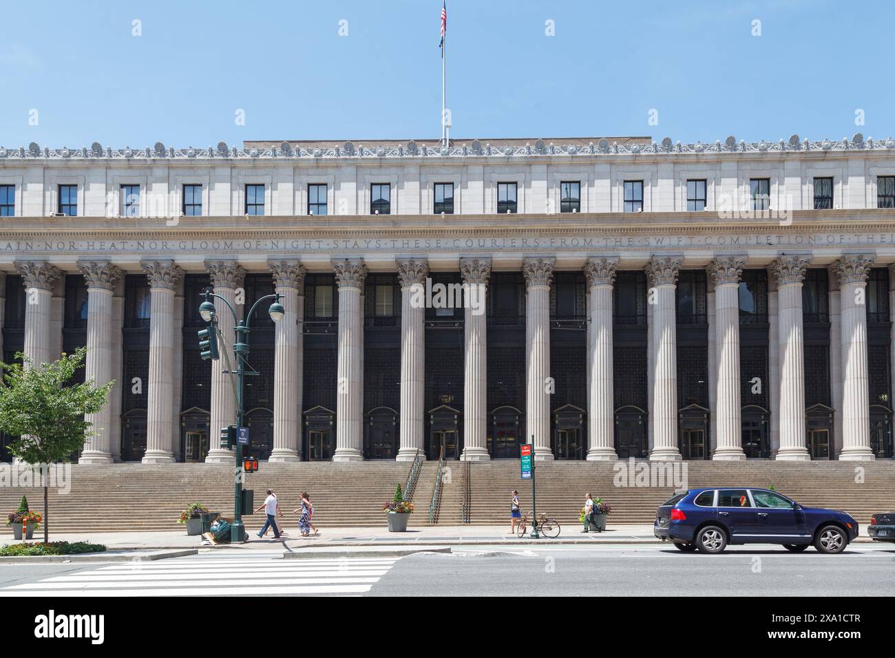 The James A Farley building facade with its corinthian columns in ...