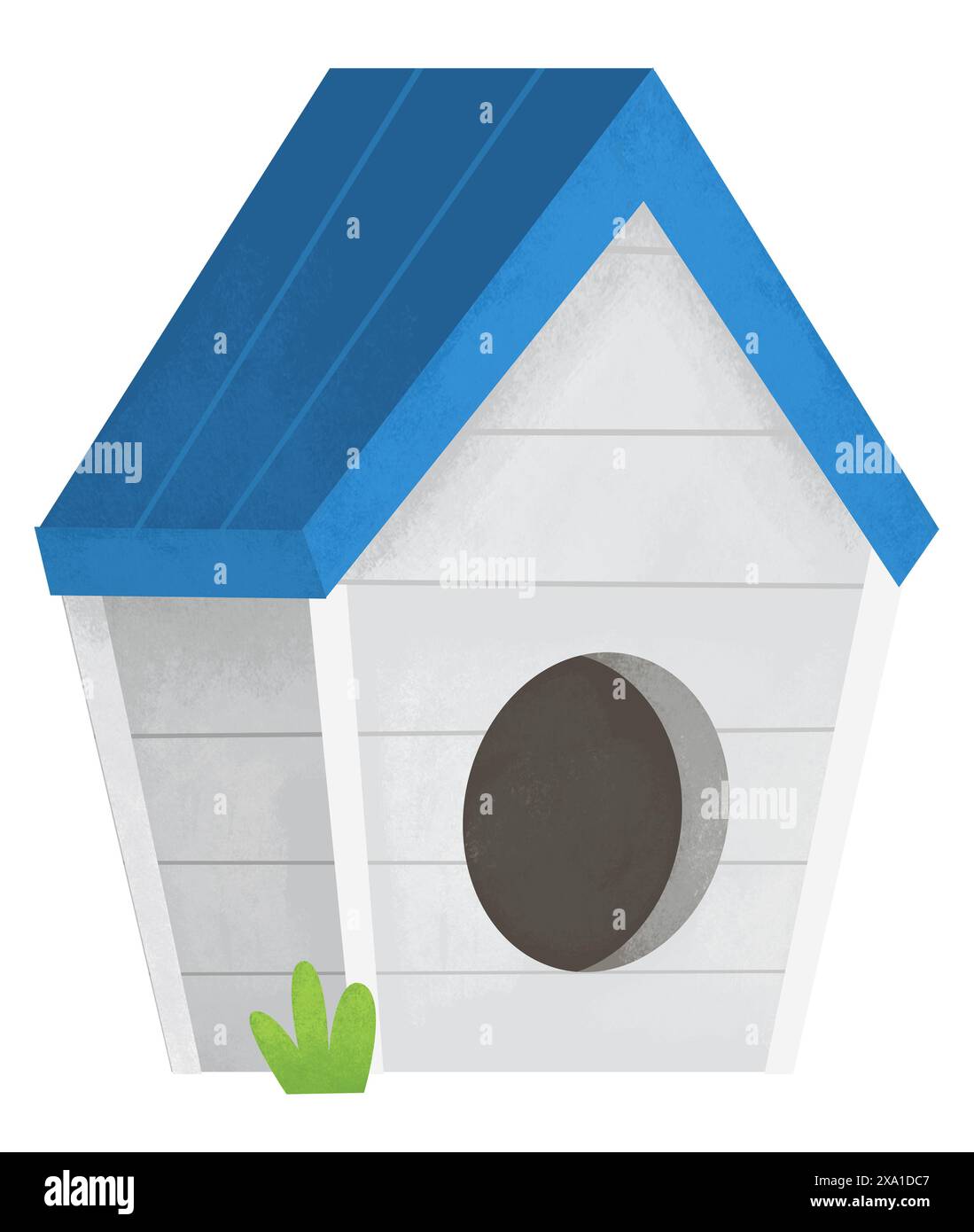 cartoon scene with isolated wooden traditional dog house colorful ...