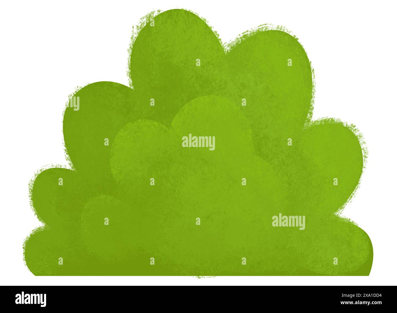 cartoon scene with green garden park element plant bush nature isolated ...