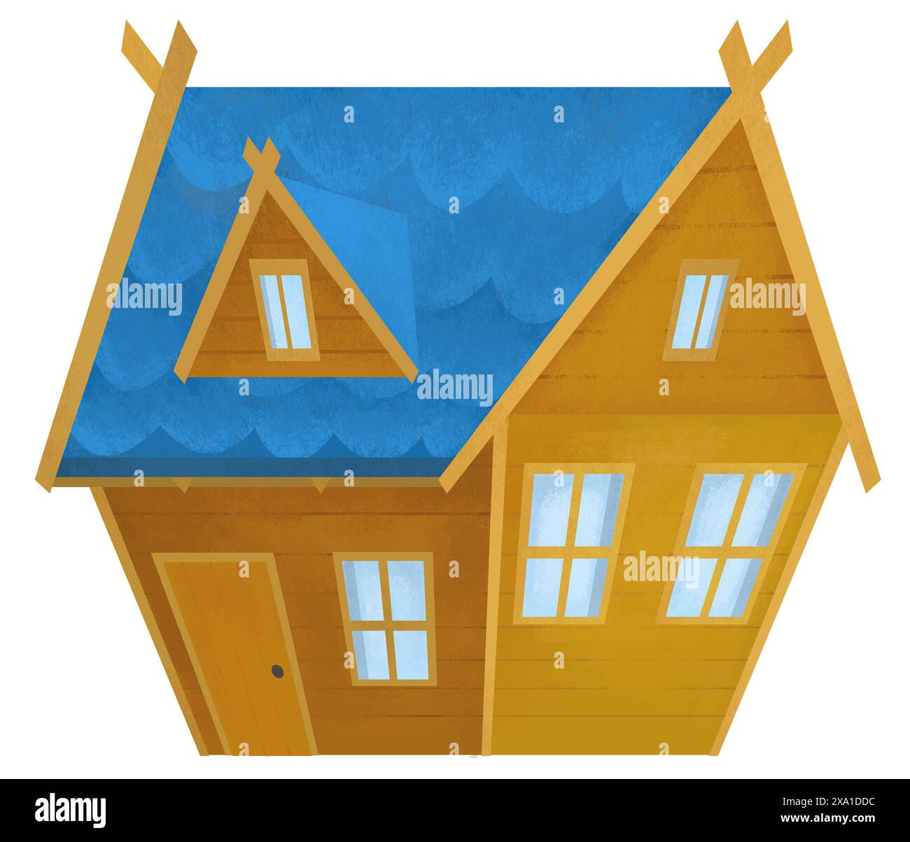 Cartoon scene with wooden farm building stable or tool house colorful ...