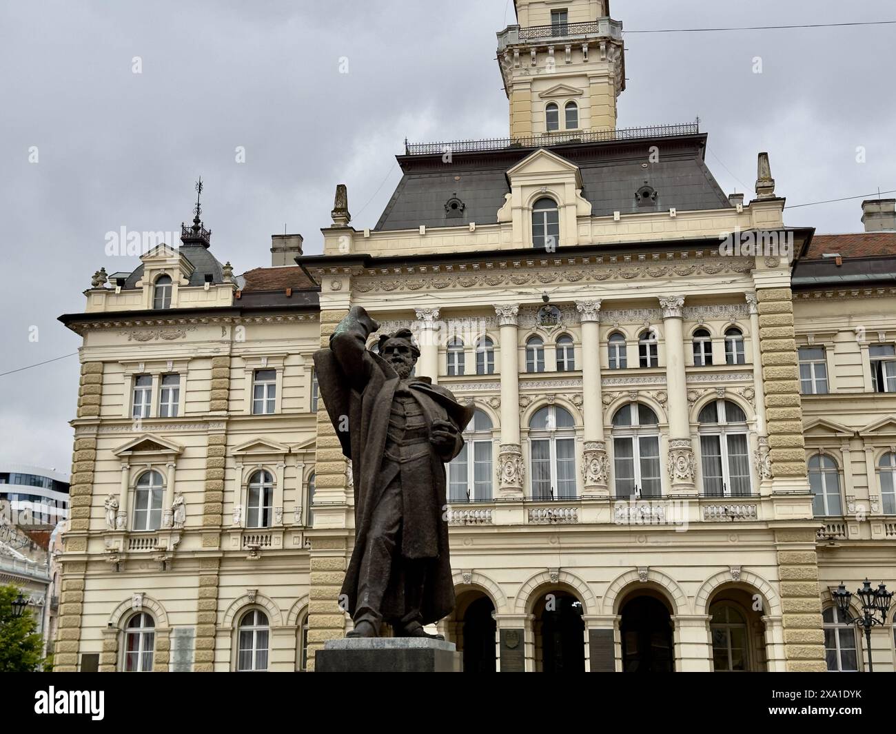 The statue in front of the Novi Sad City Hall, Serbia Stock Photo - Alamy