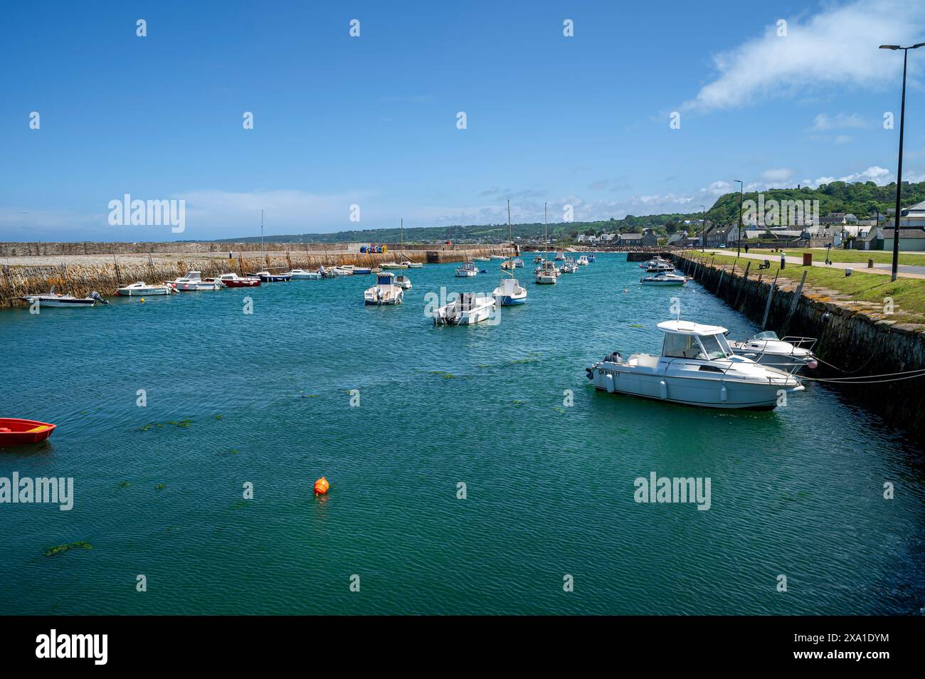 Small fishing and pleasure port in Normandy, France. A beaching port ...