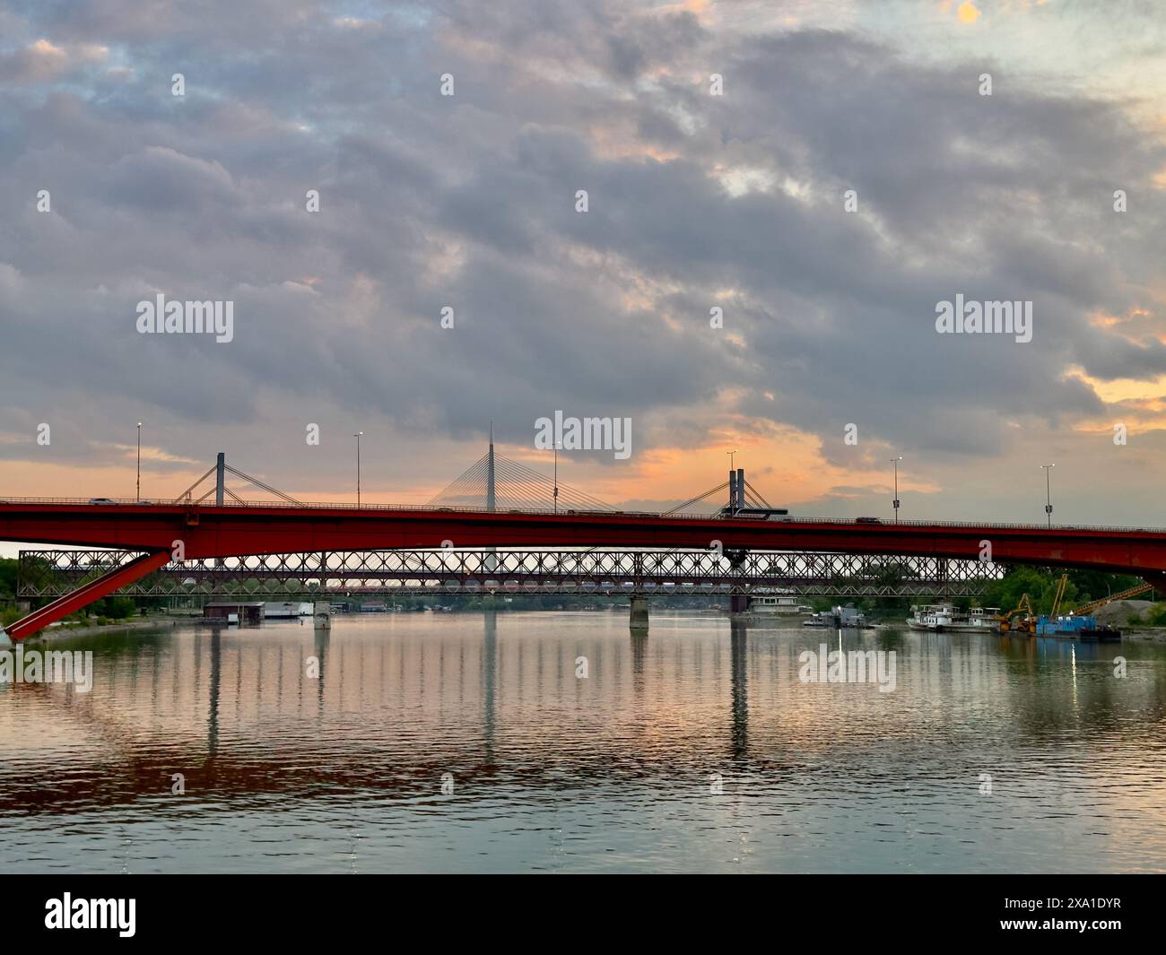 The Gazela Bridge on a cloudy day. Belgrade, Serbia Stock Photo - Alamy