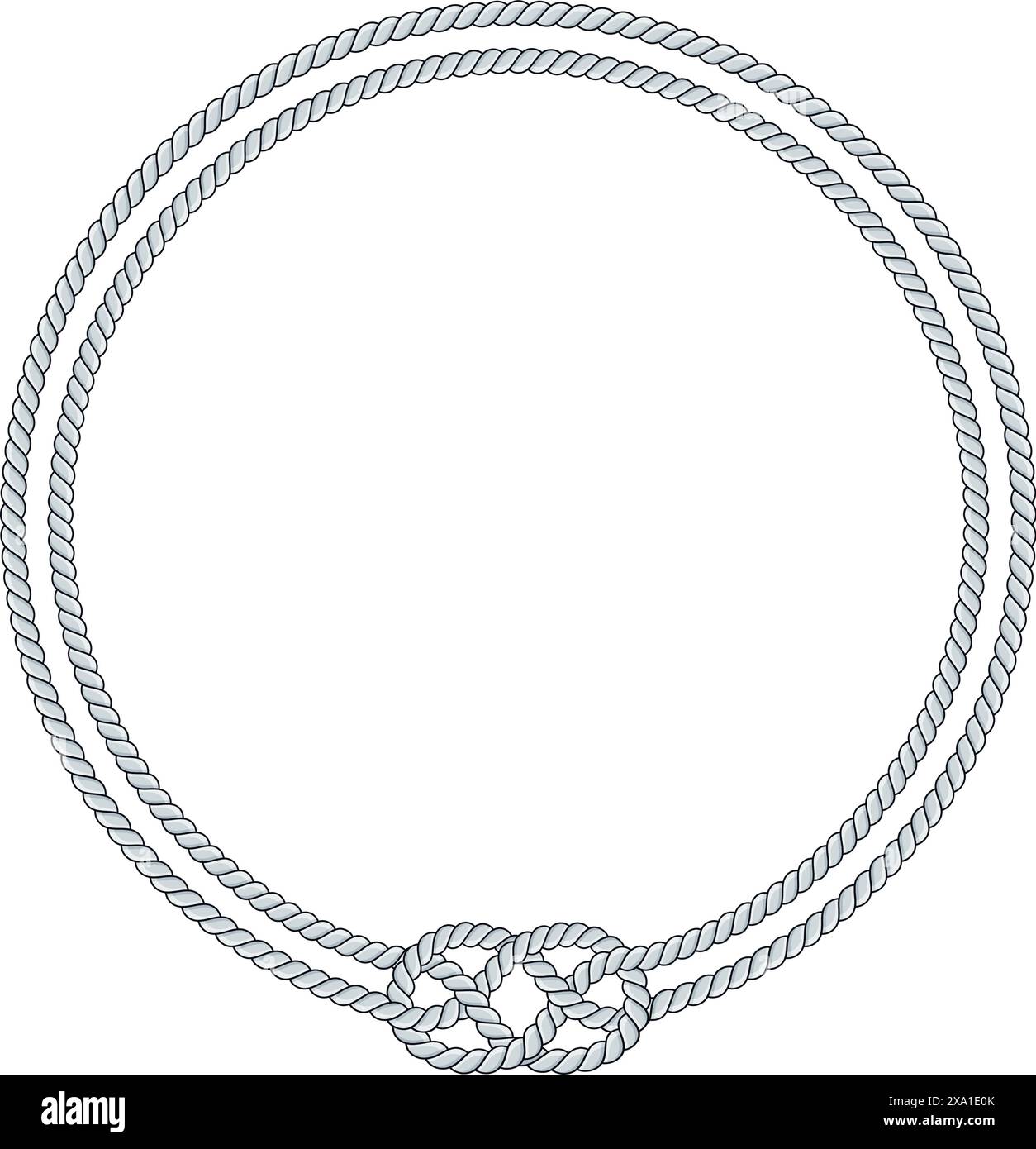 Round rope frame isolated on white background. Twisted cord Stock ...