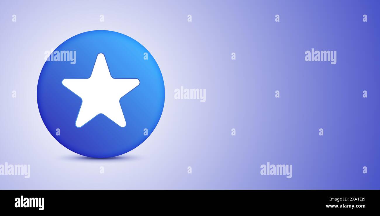 A blue round badge with a white star icon centered on a gradient ...