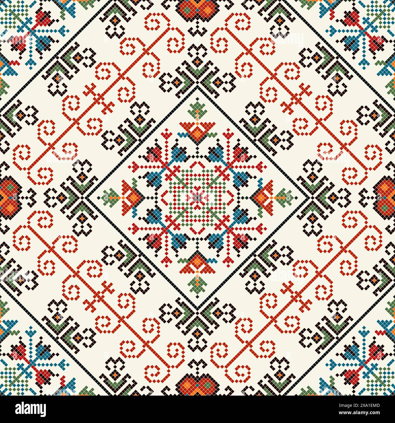 Traditional Bulgarian embroidery vector pattern Stock Vector Image ...