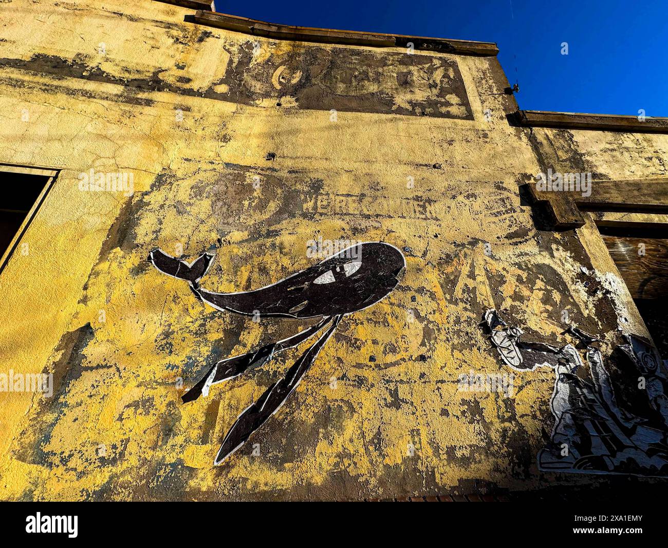 whale mural Bisbee, city in Arizona United States. Old West town ...