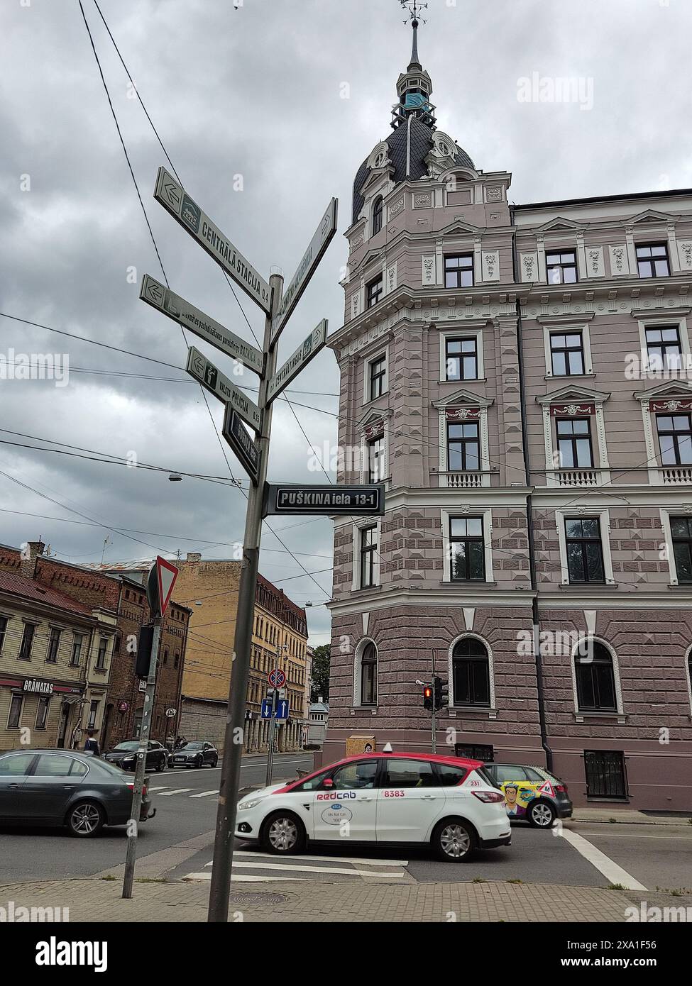 A Street photography of buildings in Riga, the capital of Latvia Stock ...