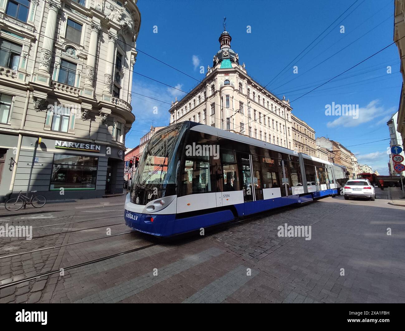 The tram in the city center of Riga, Latvia Stock Photo - Alamy