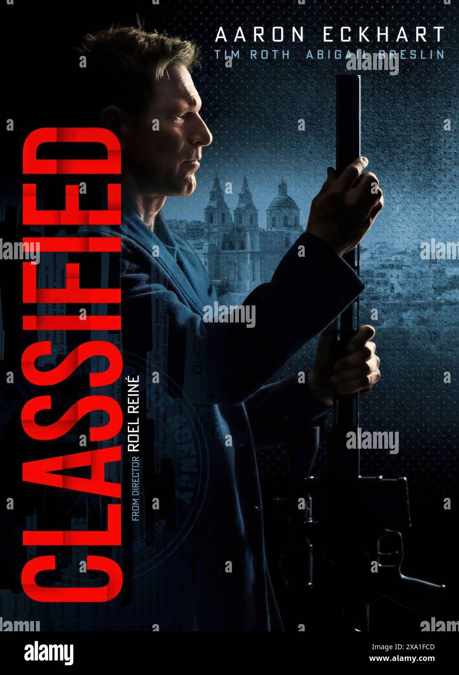 CLASSIFIED, poster, Aaron Eckhart, 2024. © Film Bridge International ...