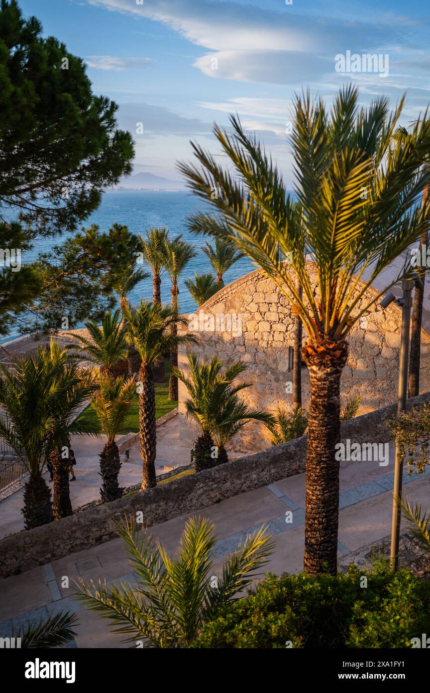 Artillery Park in Papa Luna castle, Peñiscola, Castellon, Valencian ...
