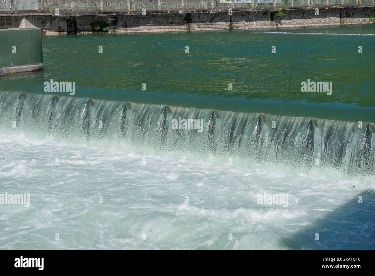 Dam with movable bulkheads on the Brembo river Stock Photo - Alamy