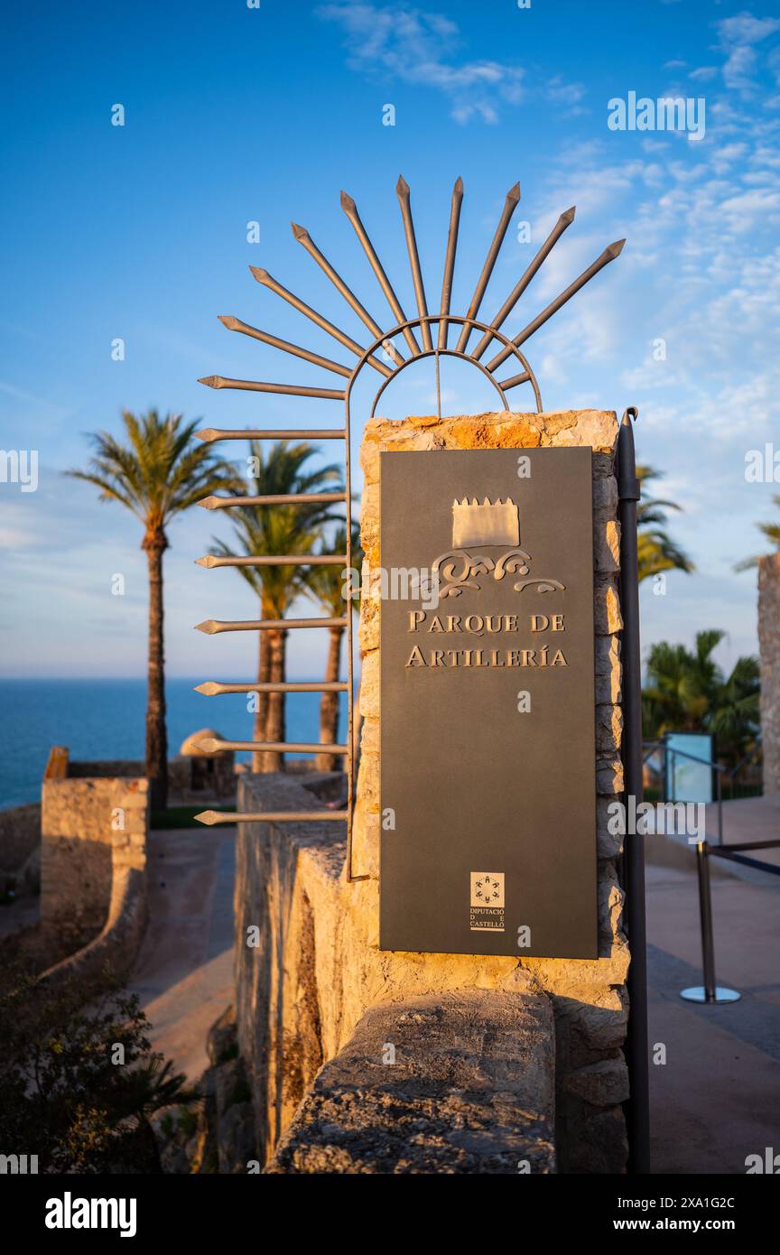 Artillery Park in Papa Luna castle, Peñiscola, Castellon, Valencian ...