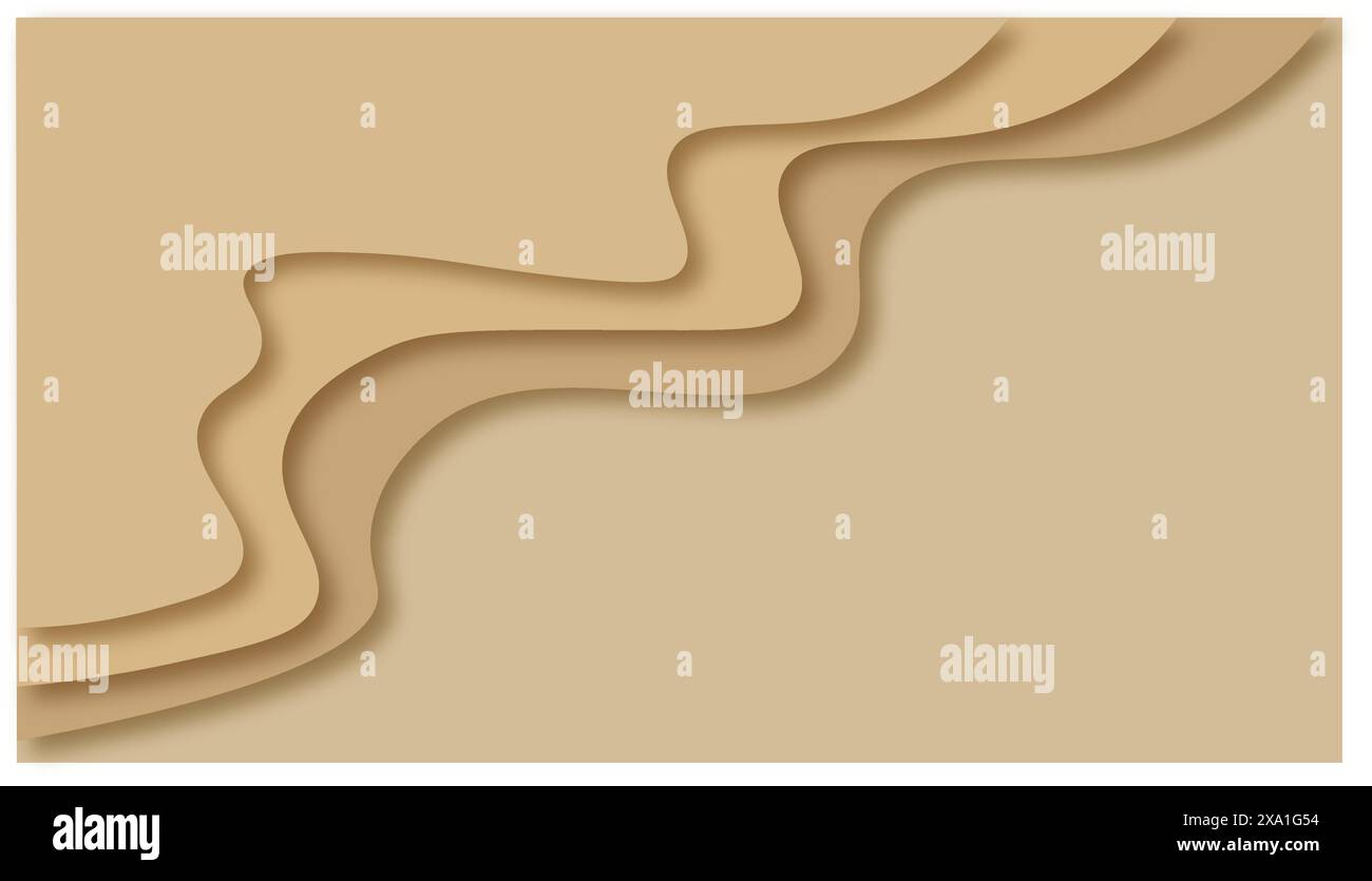 Abstract beige background. Sand texture template with wavy lines.Vector ...