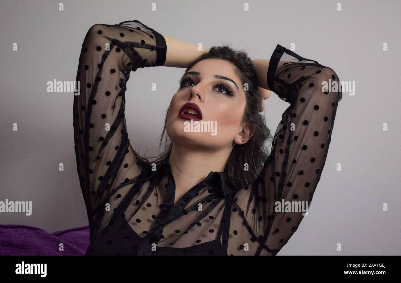 Alluring portraits of a beautiful goth girl Stock Photo - Alamy