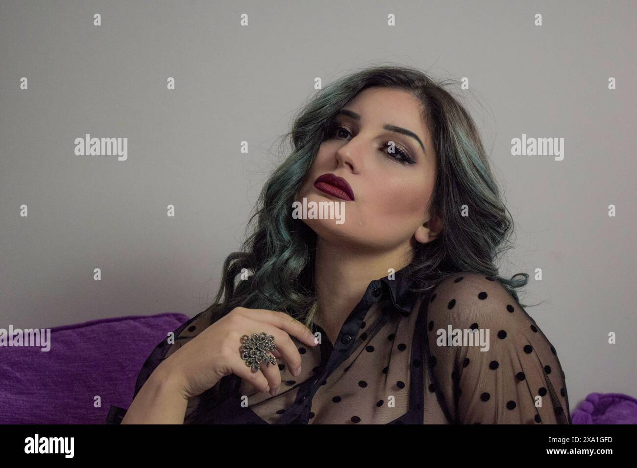 Stylish goth portrait woman hi-res stock photography and images - Alamy