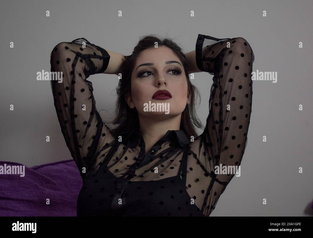 Alluring portraits of a beautiful goth girl Stock Photo - Alamy