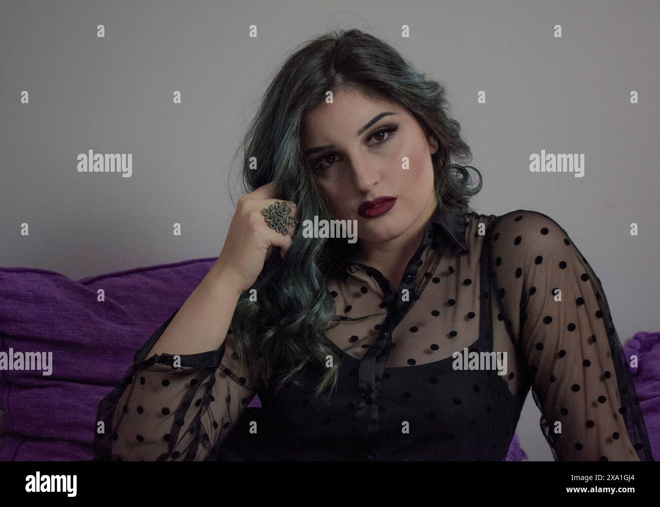 Alluring portraits of a beautiful goth girl Stock Photo - Alamy