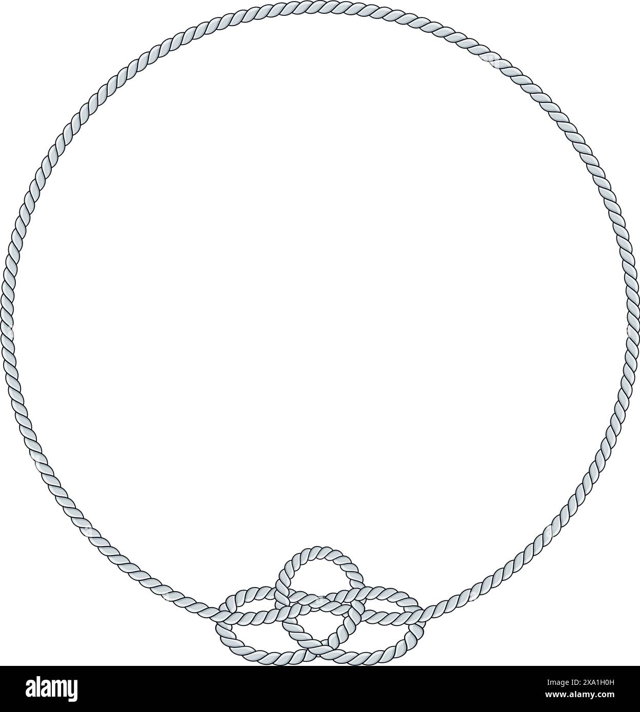 Round rope frame isolated on white background. Twisted cord Stock ...