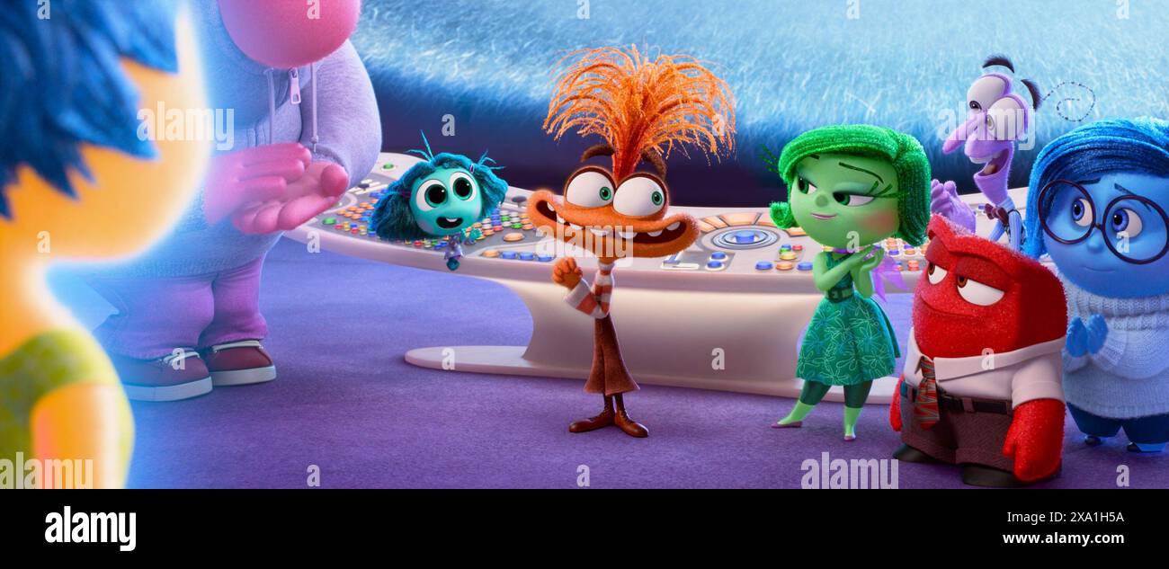 INSIDE OUT 2, from left: Joy (front, voice: Amy Poehler), Embarrassment ...