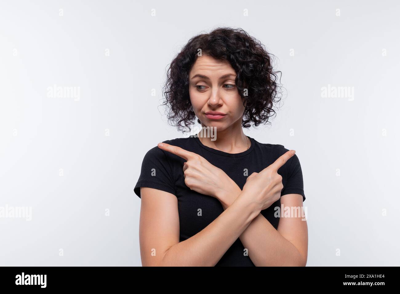 Portrait of a woman with a bioperm reporting interesting news Stock ...