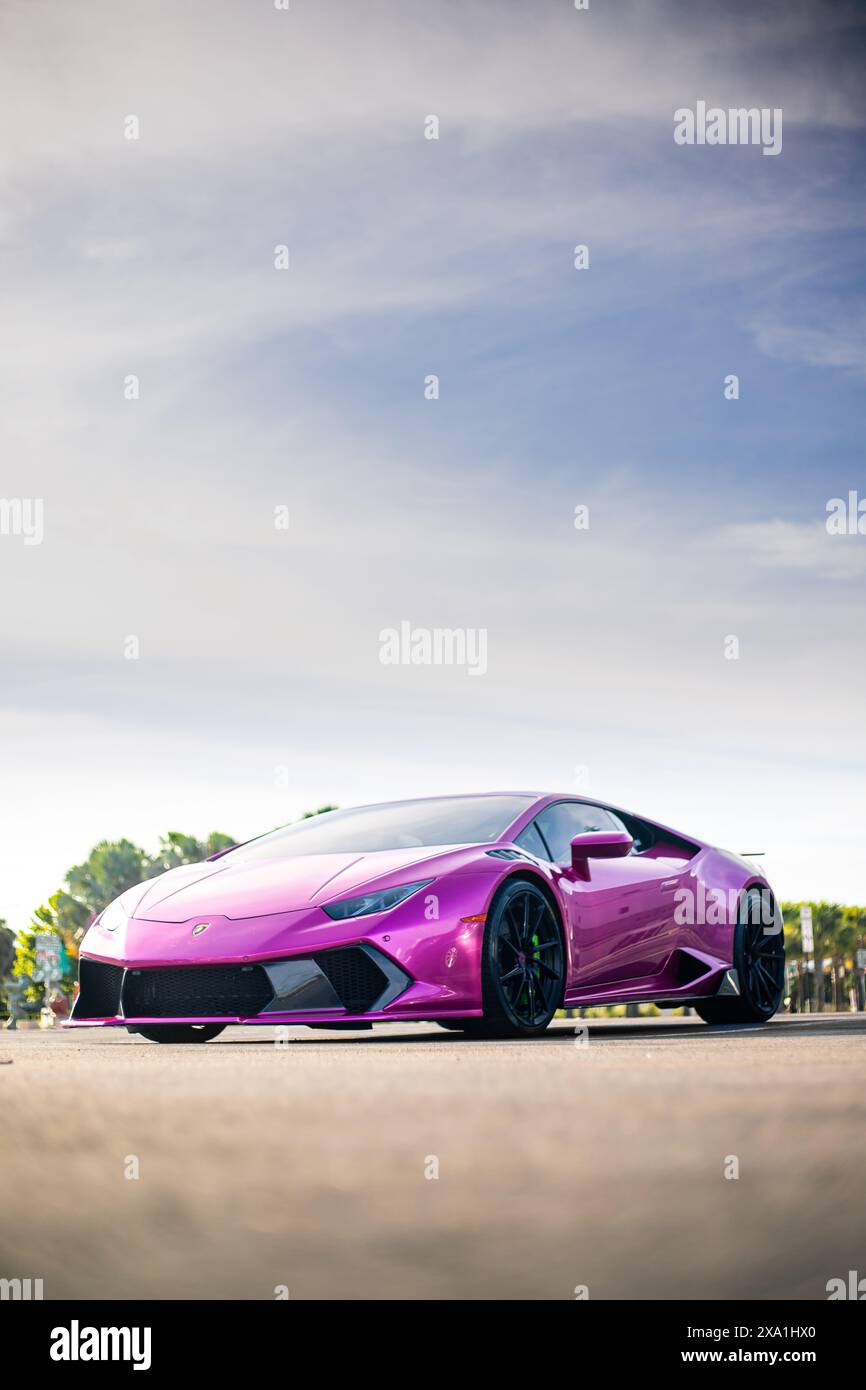 A vertical shot of a one of one Lamborghini Huracan with a carbon fiber ...