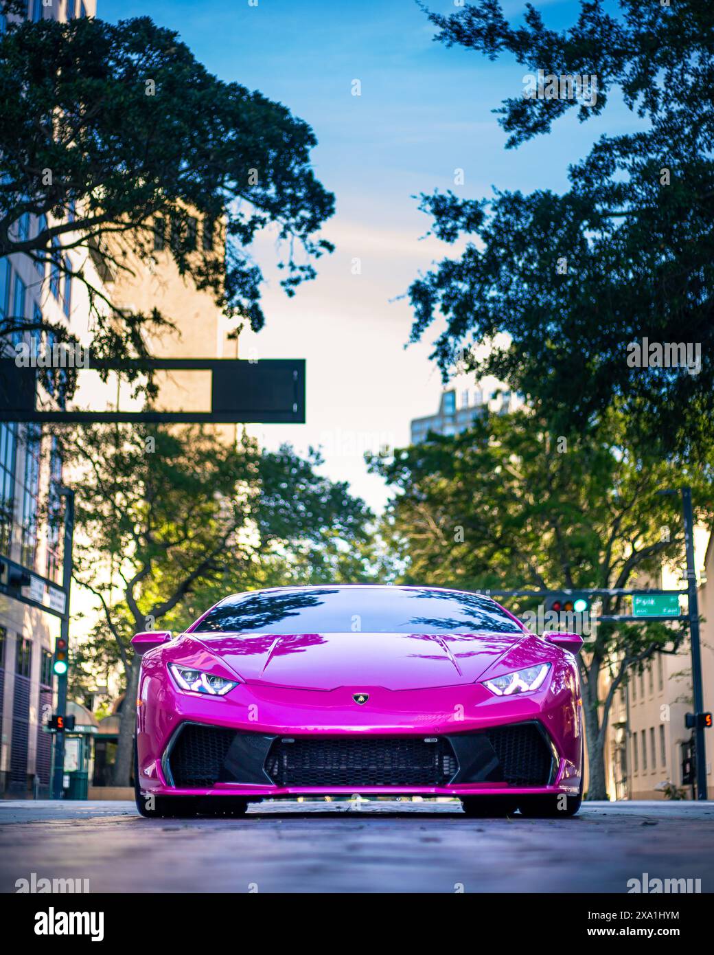 A vertical shot of a one of one Lamborghini Huracan with a carbon fiber ...