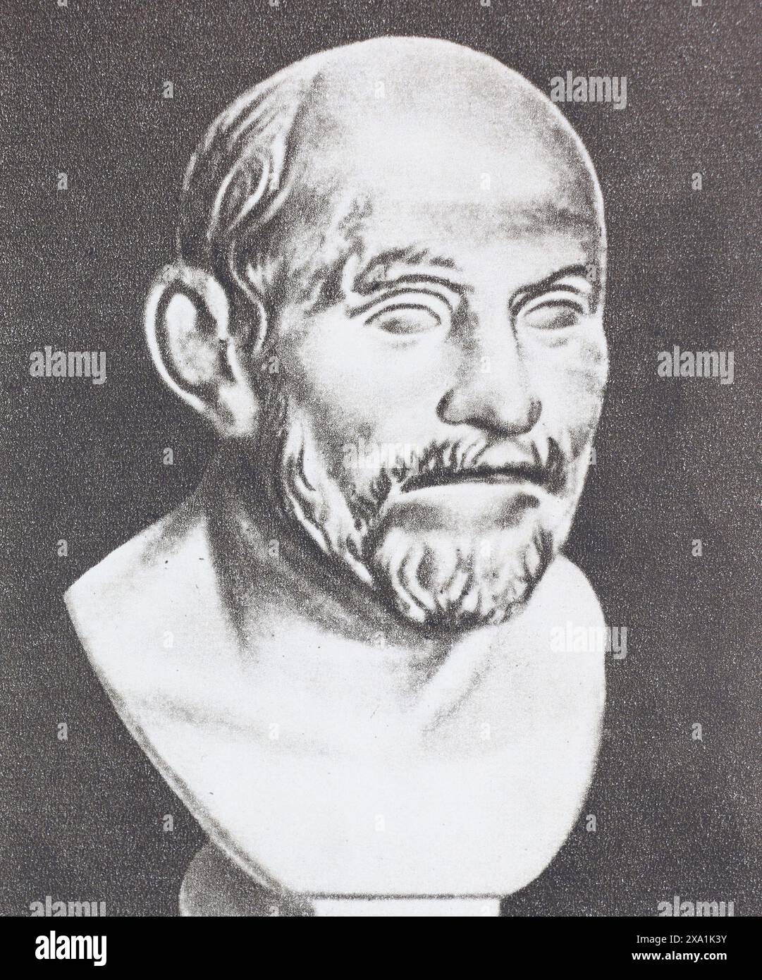 Marble bust of Democritus - ancient Greek philosopher. Photography from ...