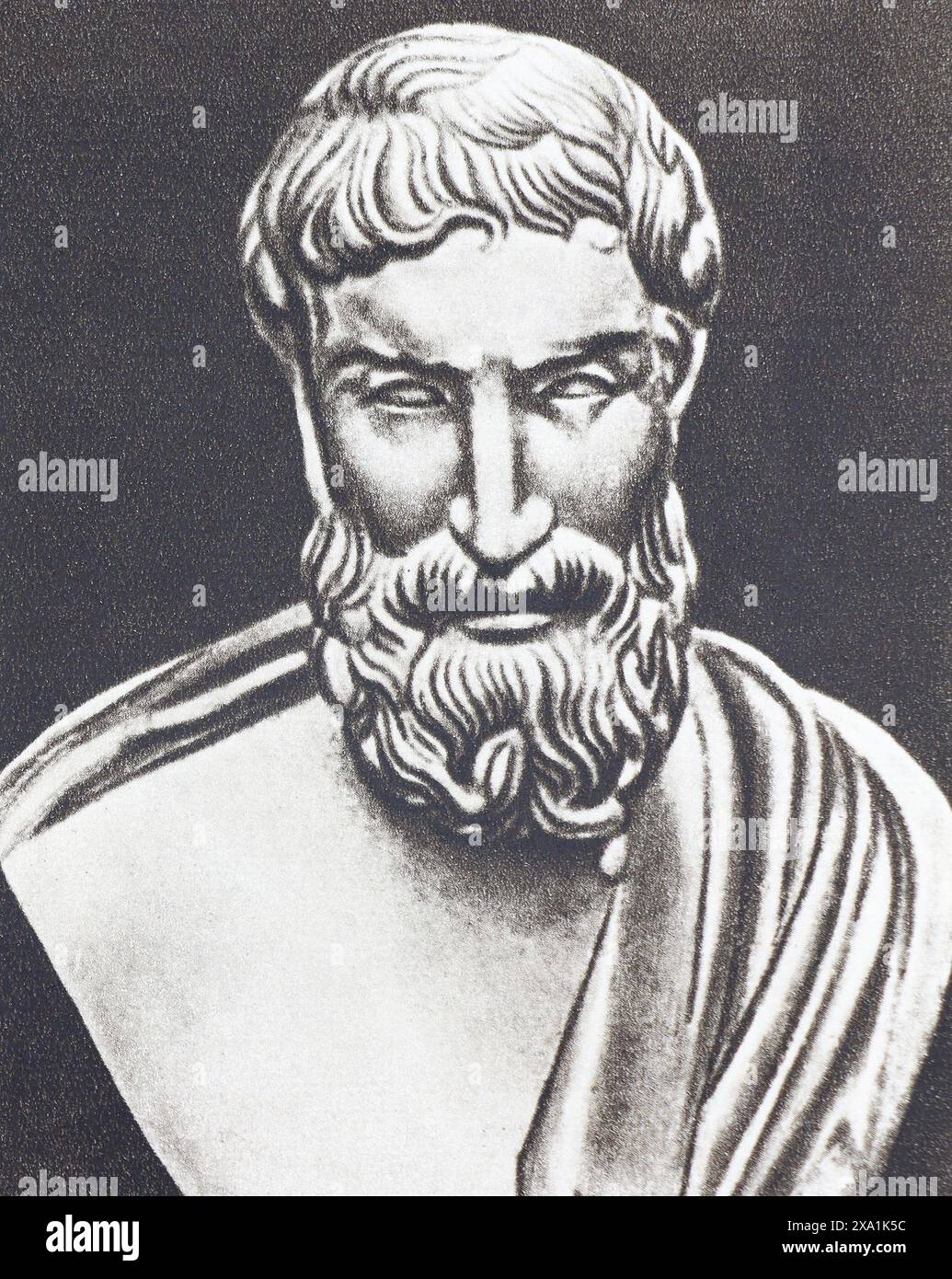 Marble bust of Epicurus - ancient Greek philosopher. Photography from ...