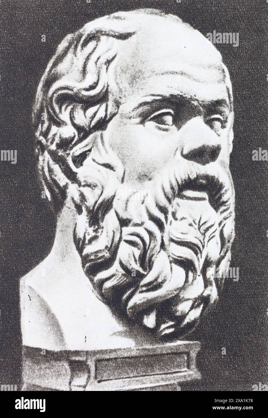 Marble bust of Socrates - ancient Greek philosopher. Photography from ...