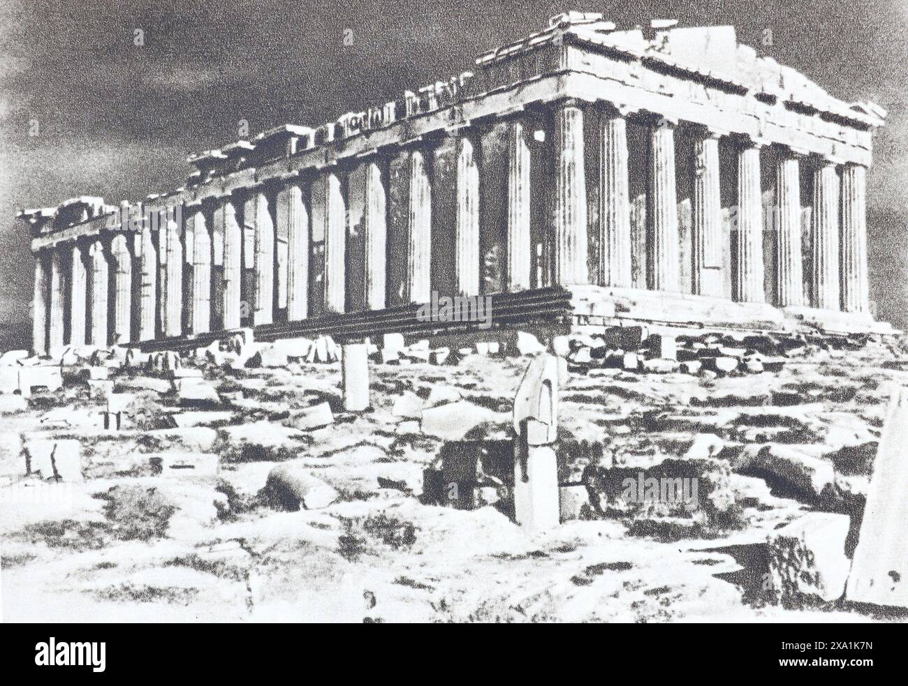 Parthenon from the north side. Photography from the mid-20th century ...