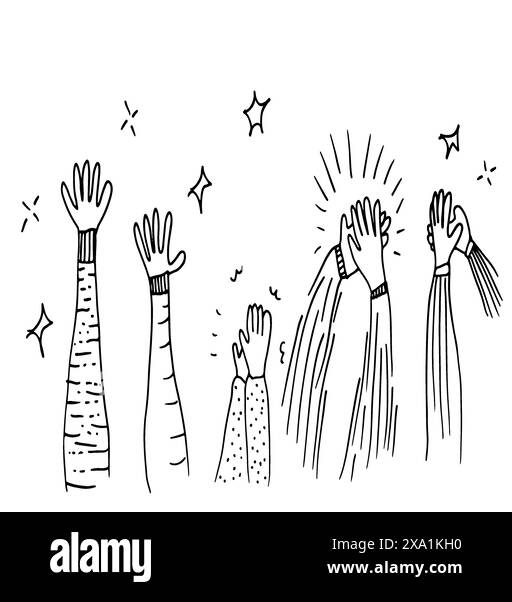 Applause hand draw on white background.vector illustration Stock Vector ...