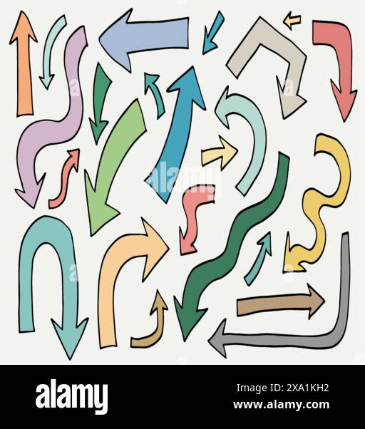 Various cartoon colorful playful arrow pointers set Stock Vector Image ...