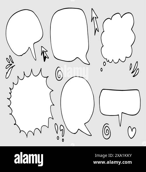 Set of Hand Drawn Comics Style Speech Bubbles Stock Vector Image & Art ...