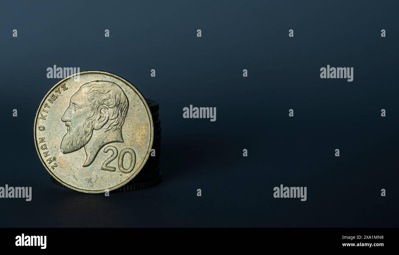 A close-up of a Cyprus coin isolated on black background Stock Photo ...
